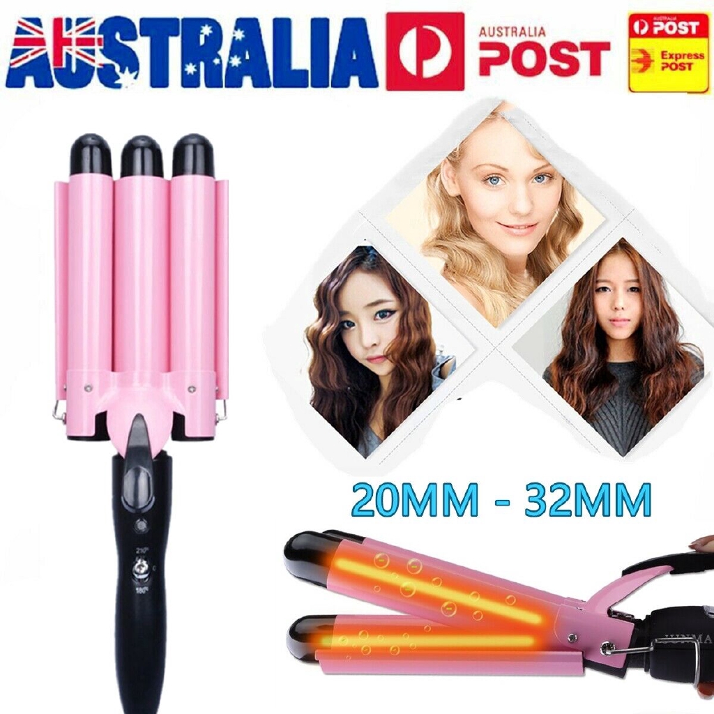 Salon Ceramic Triple 3 Barrel Hair Wave Waver Curling Styler Crimper ...