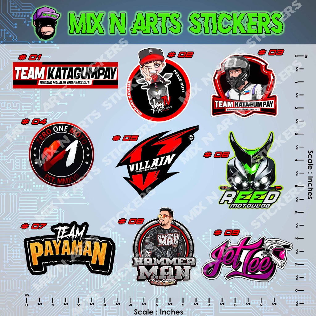 Top PH Moto Vlogger Laminated Vinyl Sticker SOLD PER PIECE | Shopee ...
