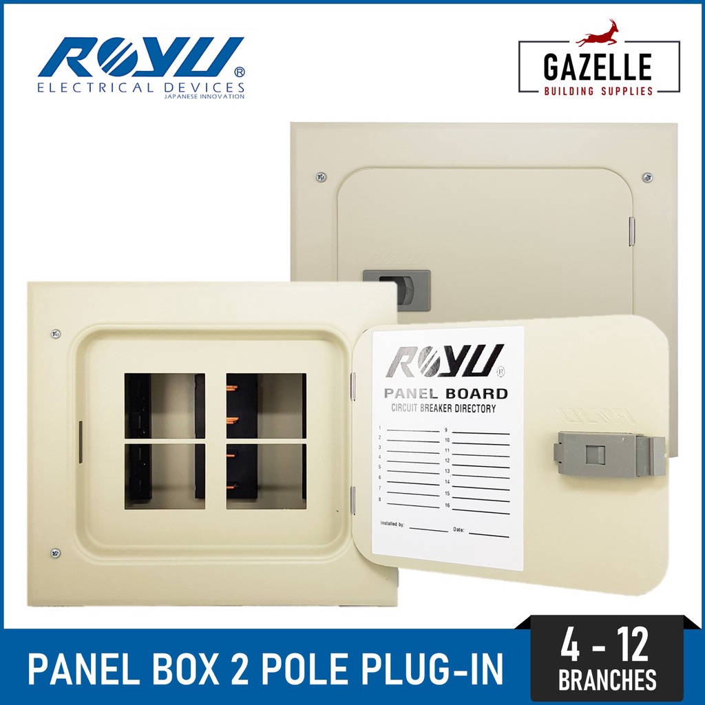 Royu Panel Box for 2 Pole Plug In Breakers - 4, 6, 8, 10, and 12 ...
