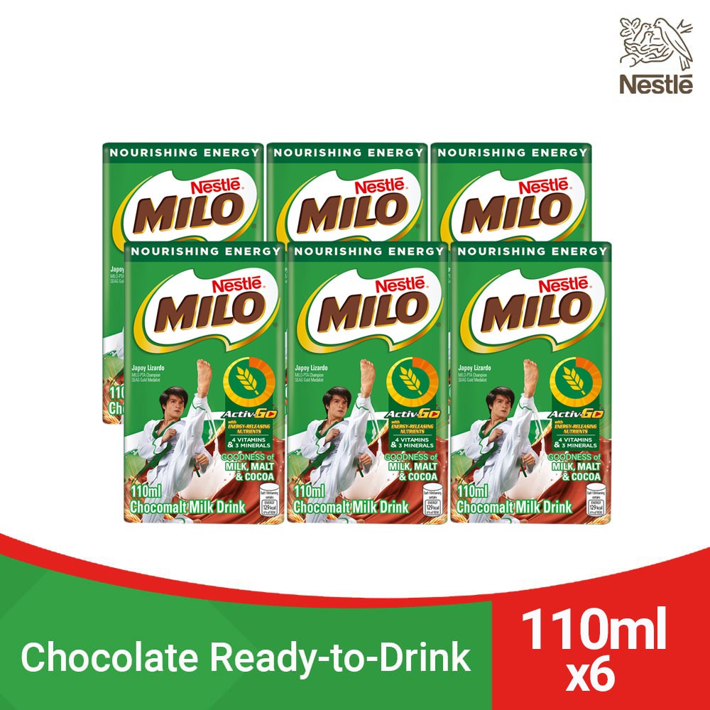 MILO Ready-to-Drink Flavoured Milk 110ml - Pack of 6 | Shopee Philippines