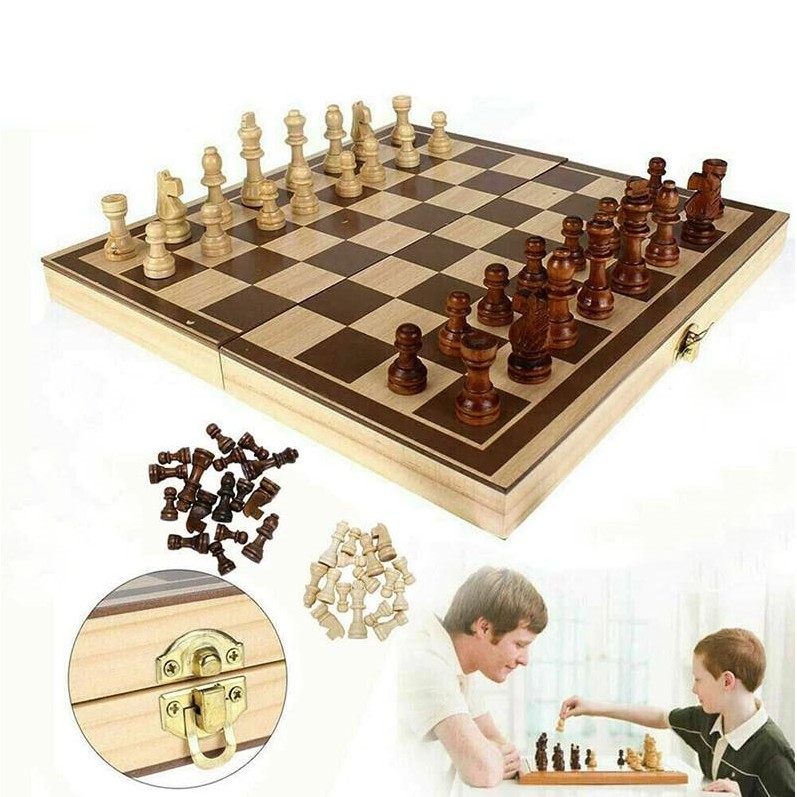 SIYAKMET Wooden Folding Chess Set High Quality Chess Board | Shopee ...
