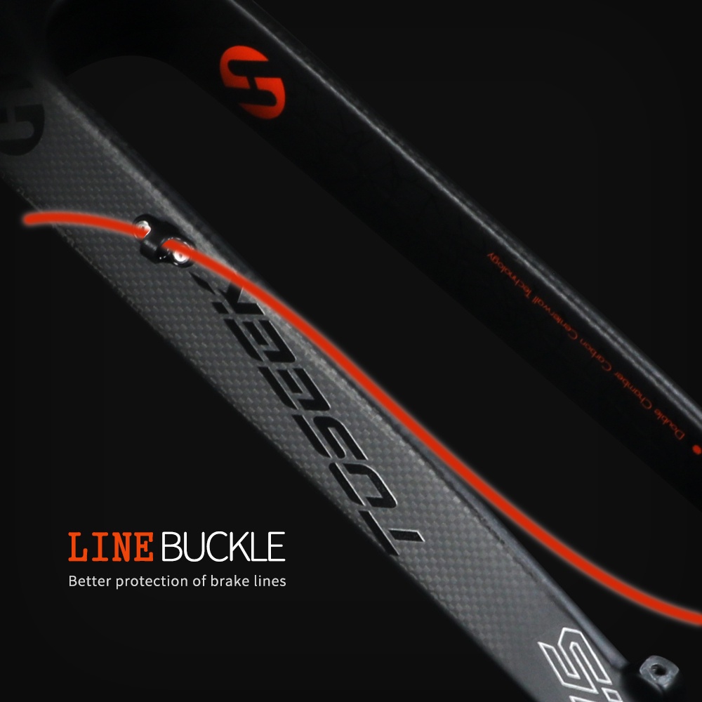 TOSEEK Carbon Bike Fork Non-Tapered Rigid Straight Tube Fit 26 27.5 29 ...