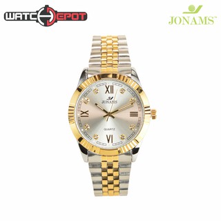 Jonams Quartz Metal Watch for Men 8318G-6 Two Tone Strap / Silver Dial ...