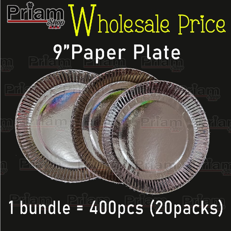 Paper Plate (9inches) Wholesale (1bundle=400pcs) | Shopee Philippines