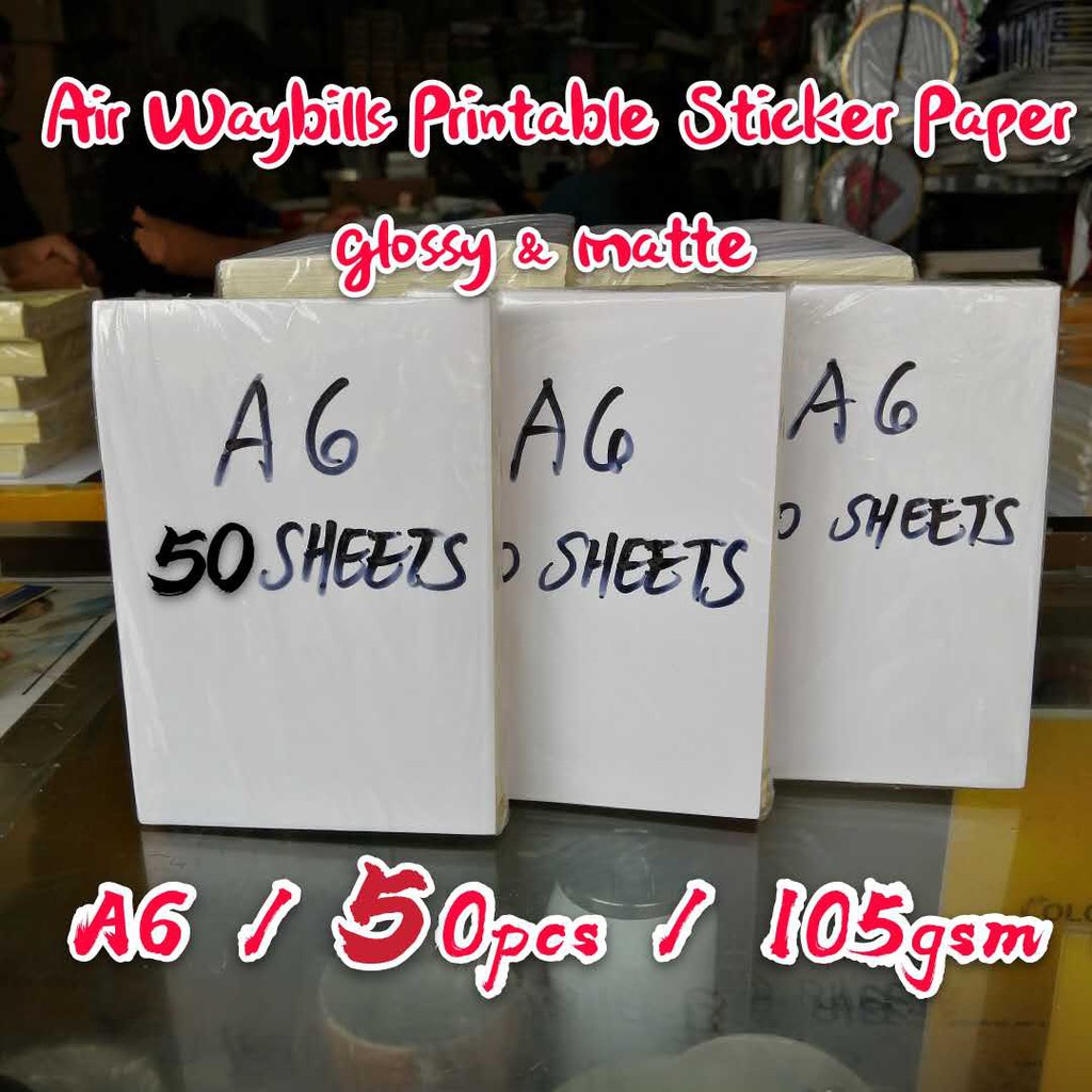 (50pcs)A6 Smudge Proof Waybill Sticker Paper with Printable back for ...