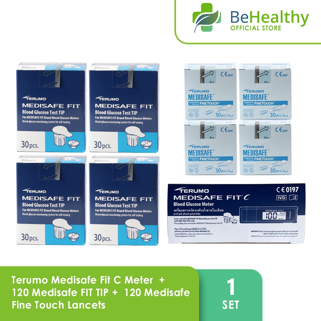 TERUMO Medisafe Fit C Meter w/ Medisafe FIT TIP (120pcs) and Medisafe ...