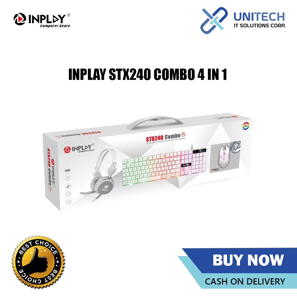 INPLAY STX 240 4 in 1 Gaming Keyboard and Mouse Set Combo RGB Keyboard ...