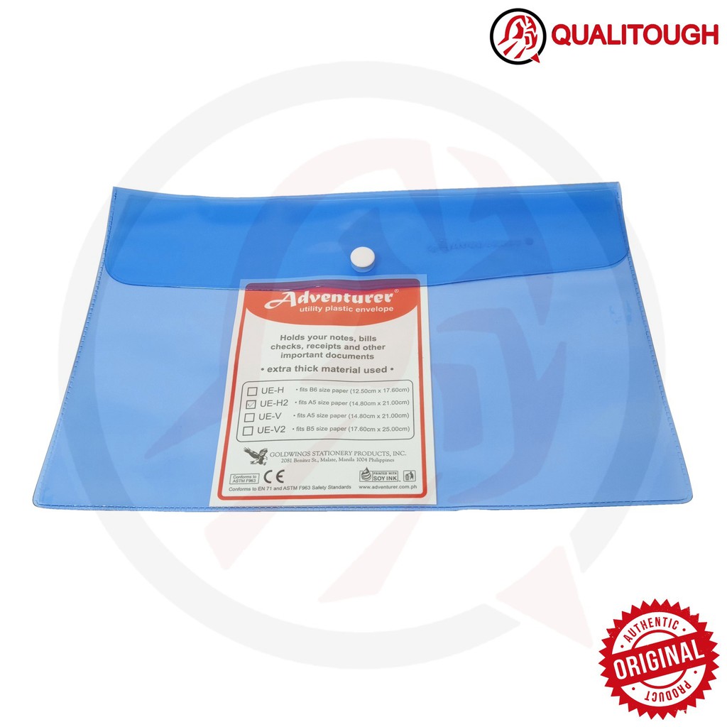 Adventurer Horizontal Plastic Envelope Small (A5) | Shopee Philippines