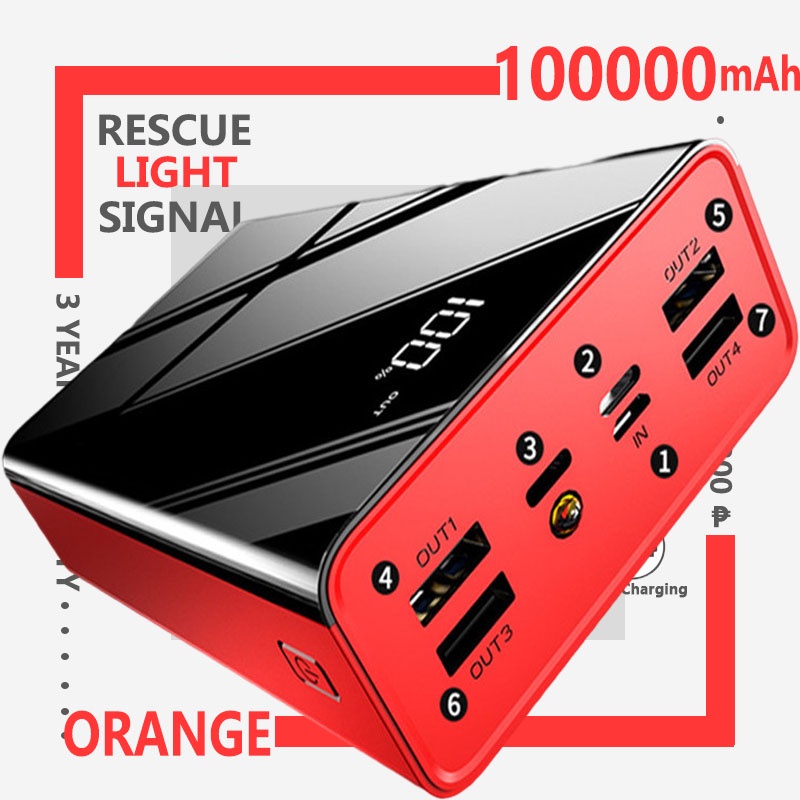100000mAh original powerbank Large Capacity 2.1A Fast Charging super ...