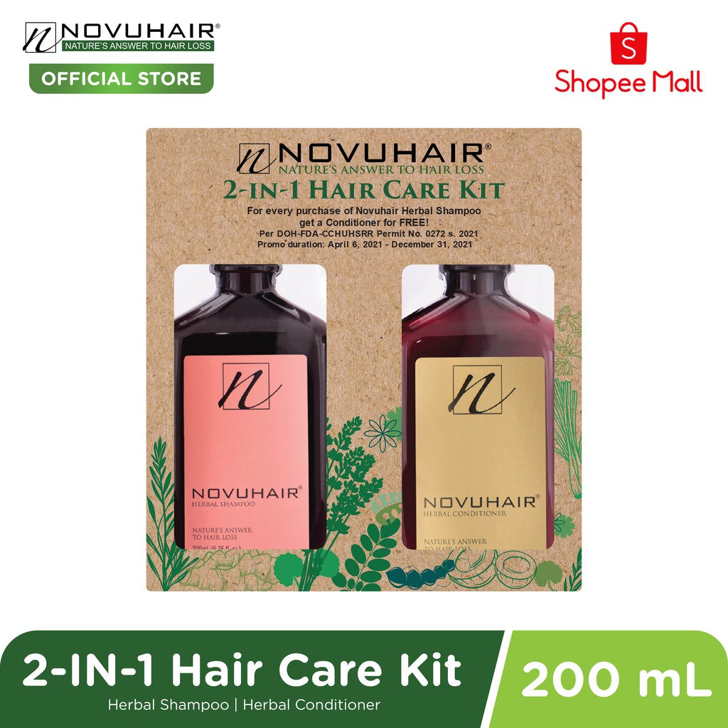 NOVUHAIR Anti Hair Loss Herbal Shampoo and Conditioner Pack 200 ml ...