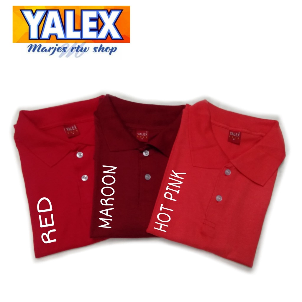YALEX Polo Shirt (ON HAND) Red, Maroon, Hot pink | Shopee Philippines