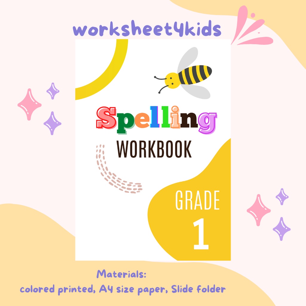 42, PAGES Grade 1 SPELLING WORKBOOK (2 pages per sheet) | Shopee ...