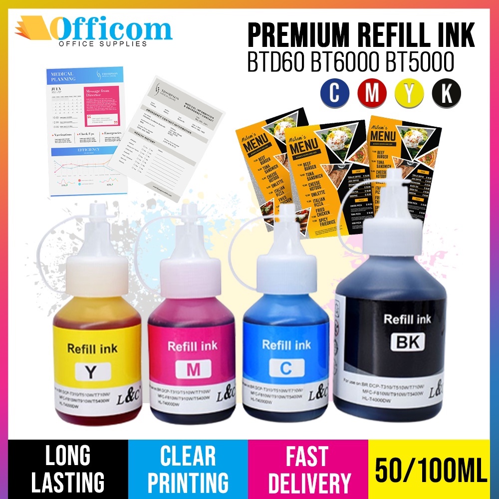 BTD60 BT6000 BT5000 Compatible Brother Refill Ink For DCP-T310 DCP ...