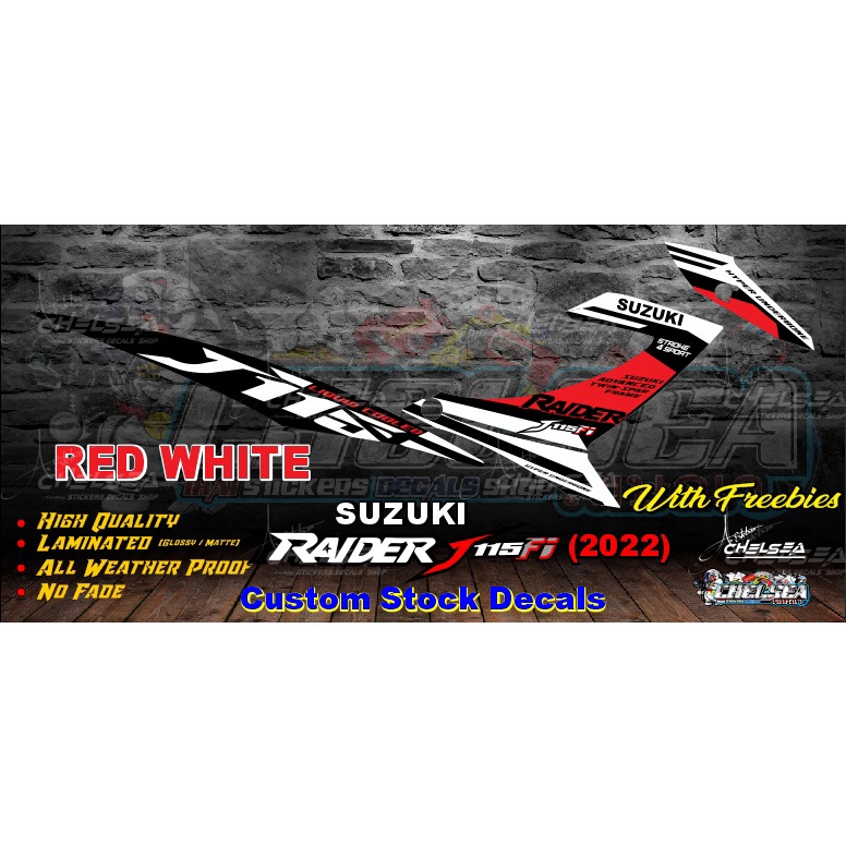 Suzuki Raider J 115 Fi (2022) Custom Stock Decals / Stickers with ...