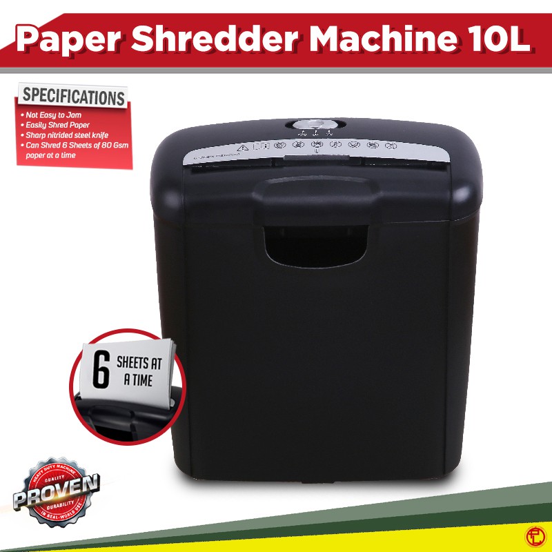 10L Paper Shredder Machine Black Strip Cut Paper Shredder 220volts ...