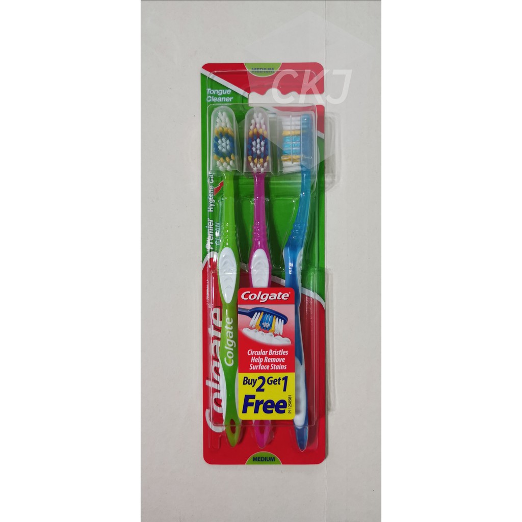 Colgate Premier Clean Toothbrush (Medium) 3pc Value Pack | Shopee ...