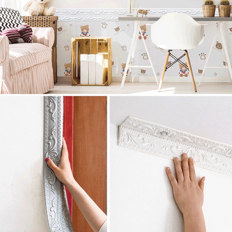 DIYDIY 3D self-adhesive three-dimensional wall sticker skirting line ...