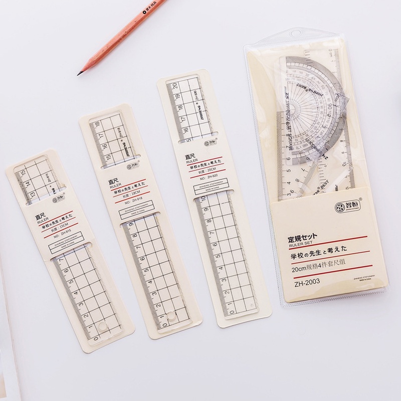 1 Pcs Transparent Simple Style Plastic Ruler Drawing Rulers Student ...