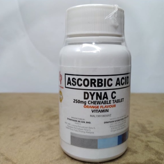 Dynapharm Dyna C Ascorbic Acid 250mg Chewable Tablet | Shopee Philippines
