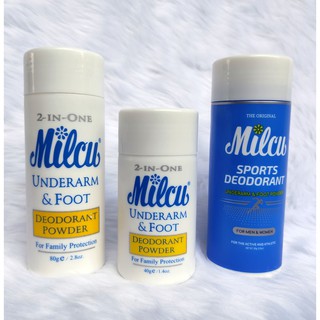 Milcu Deodorant Powder 40g/ 80g / Sports deodorant / Roll-On | Shopee ...
