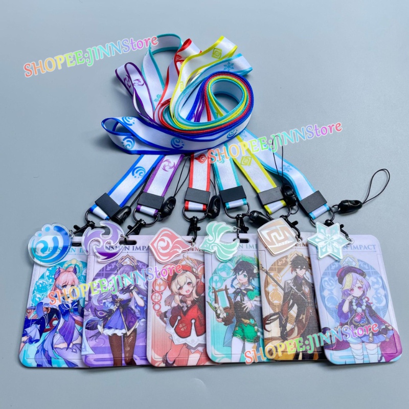 JINN GENSHIN IMPACT Women/Men Lanyard Card Cover Case Aloy Rosaria Qiqi ...