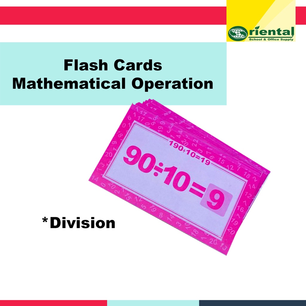 Mathematical Division Flashcard 100 pcs. per pack - Divide Quotient ...