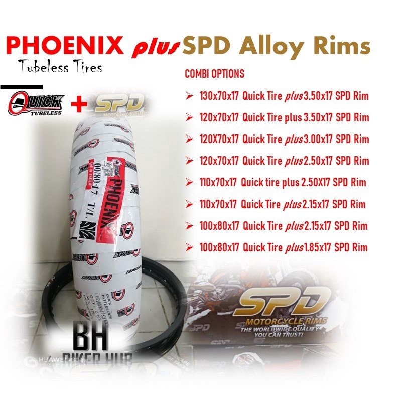 BUNDLE DEAL! Quick Phoenix Tire PLUS SPD Alloy Rims Black for classic ...