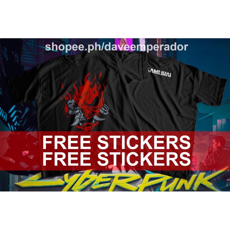 CYBERPUNK 2077 SAMURAI TEES w/ Free Sticker | Shopee Philippines