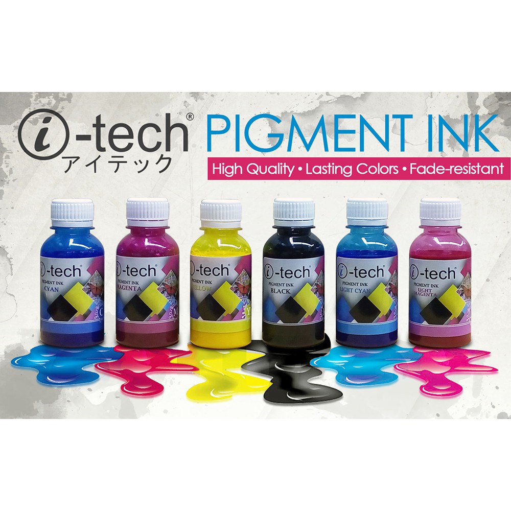 itech PIGMENT INK 100ml cmyk for inkjet printer printing photo paper ...