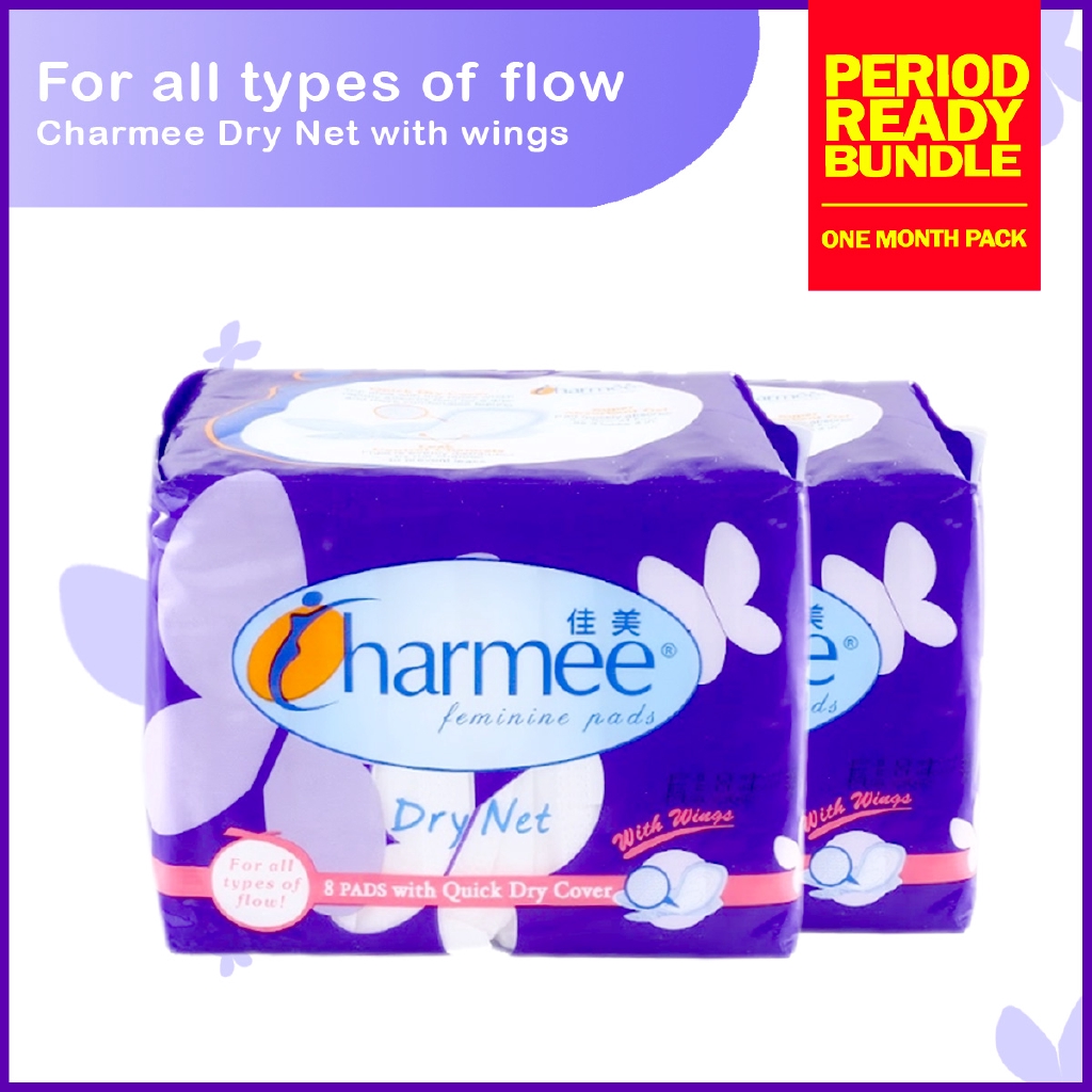 Charmee Period Ready Bundle Napkin For All Types of Flows Dry Net with ...