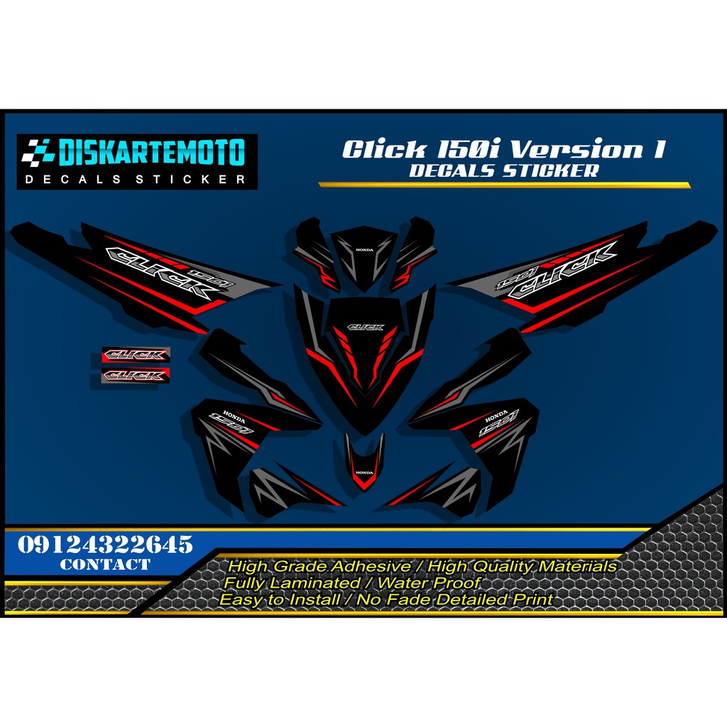 Honda Click 150i V1 Decals Sticker | Shopee Philippines