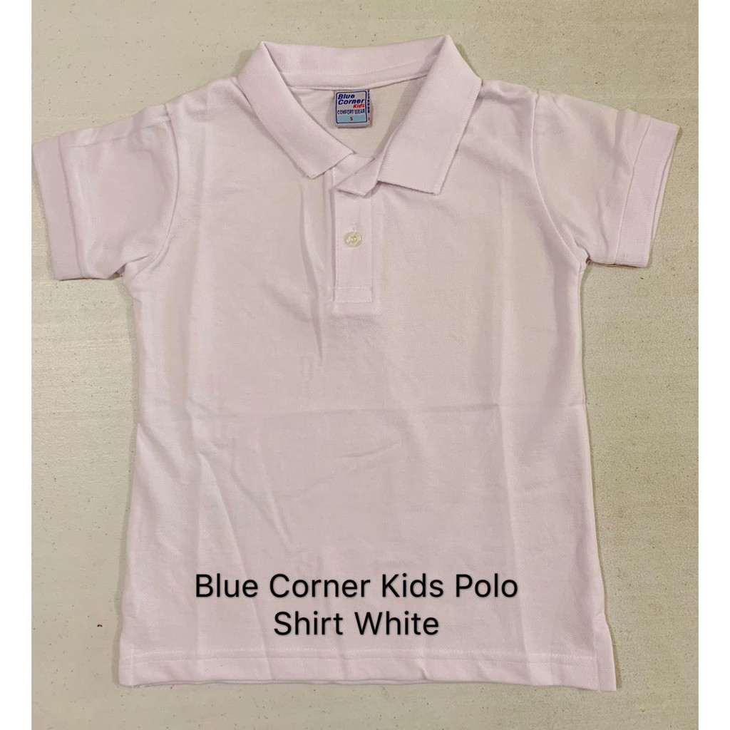 Original Blue Corner Kids Polo Shirt Plain White COMFORTWEAR HONEYCOMB ...