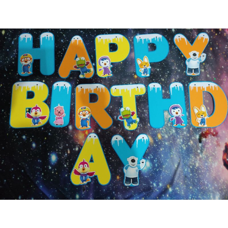 Pororo Customized Birthday Banner 20pesos each letter/number | Shopee ...