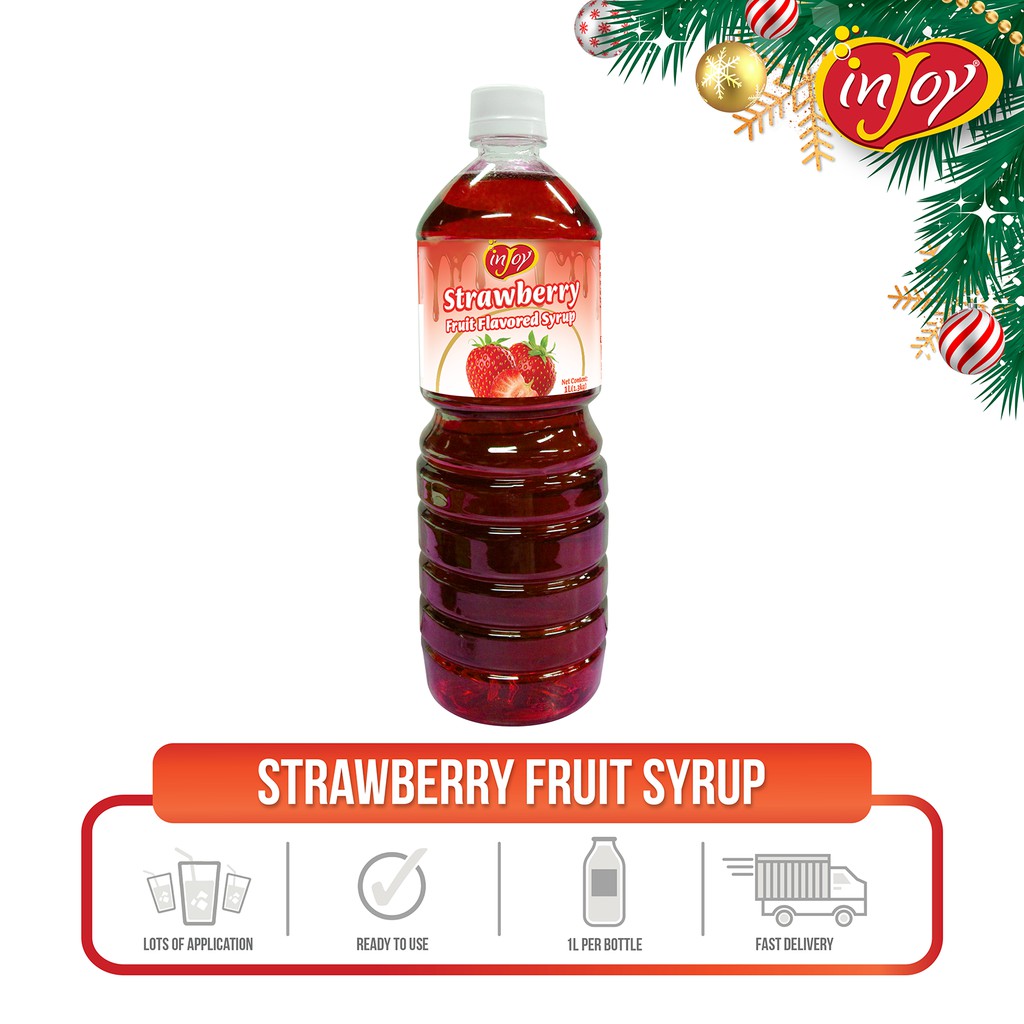 inJoy Strawberry Fruit Flavored Syrup 1L | Shopee Philippines