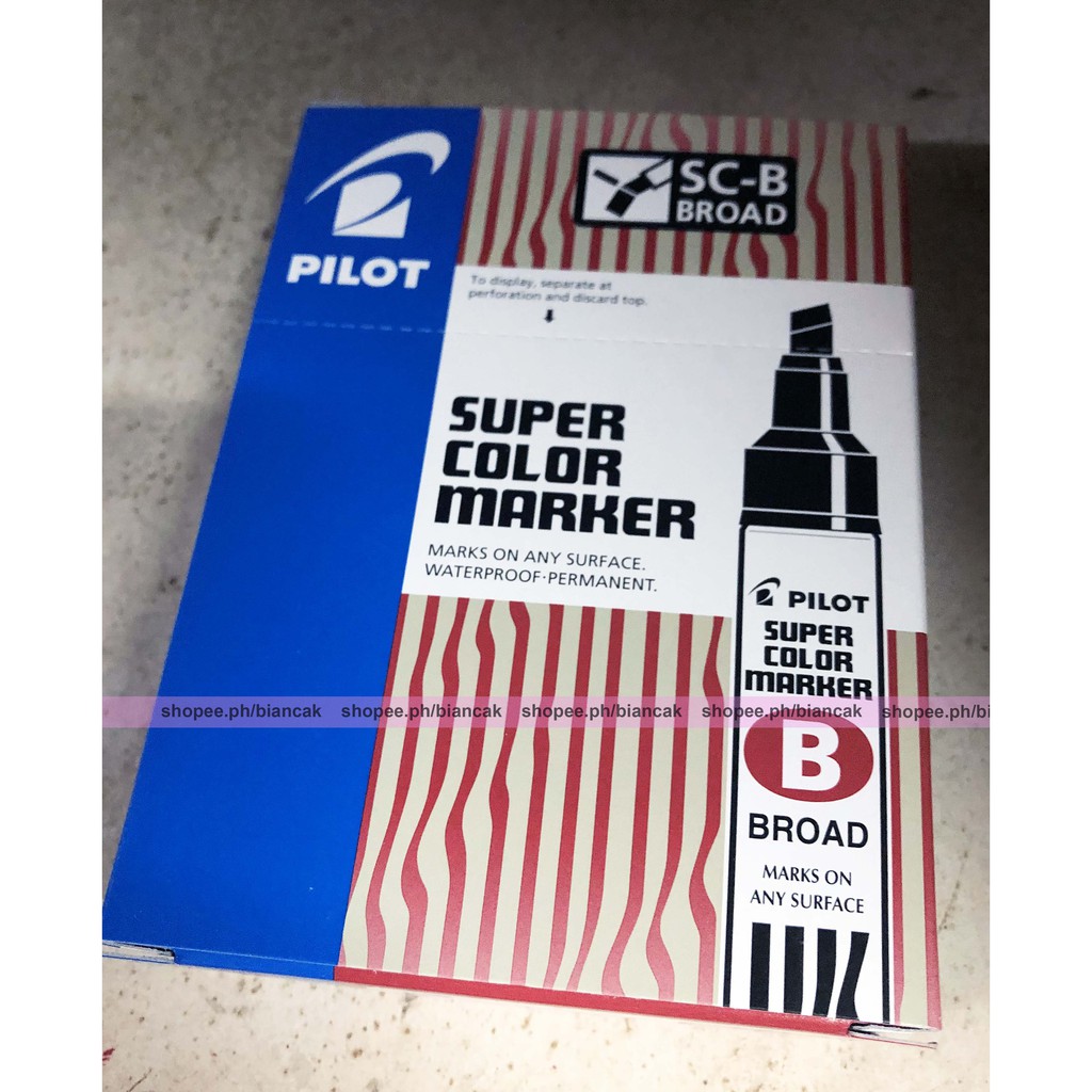 BOX12PC PILOT Permanent & Whiteboard Marker broad fine Pentelpen ...