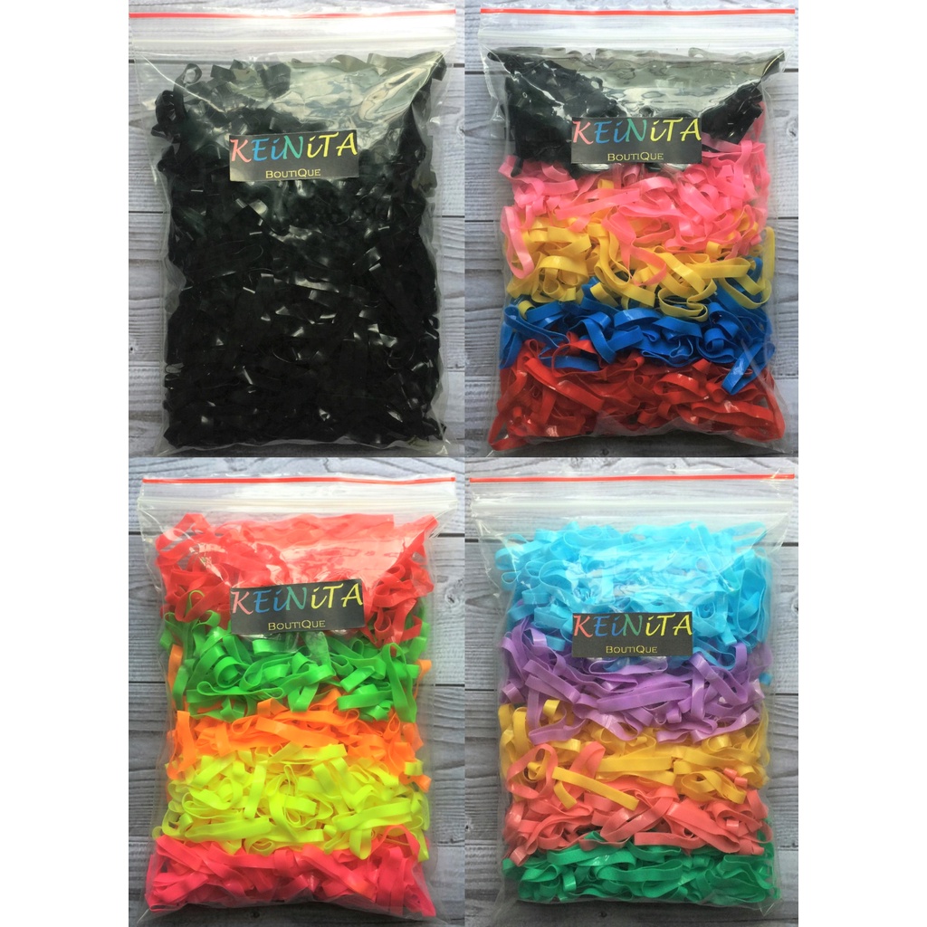 SANRIO Rubber Bands Thick Makapal Black/Colorful 500pcs | Shopee ...