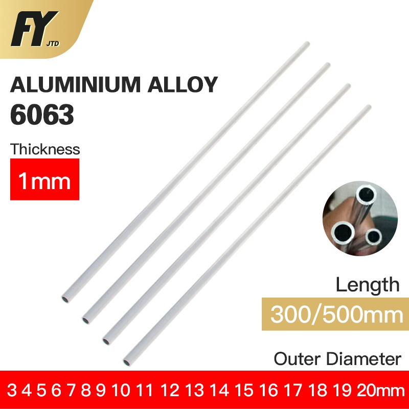 FUYI Aluminium pipe 8mm outer diameter 1mm wall thickness straight ...