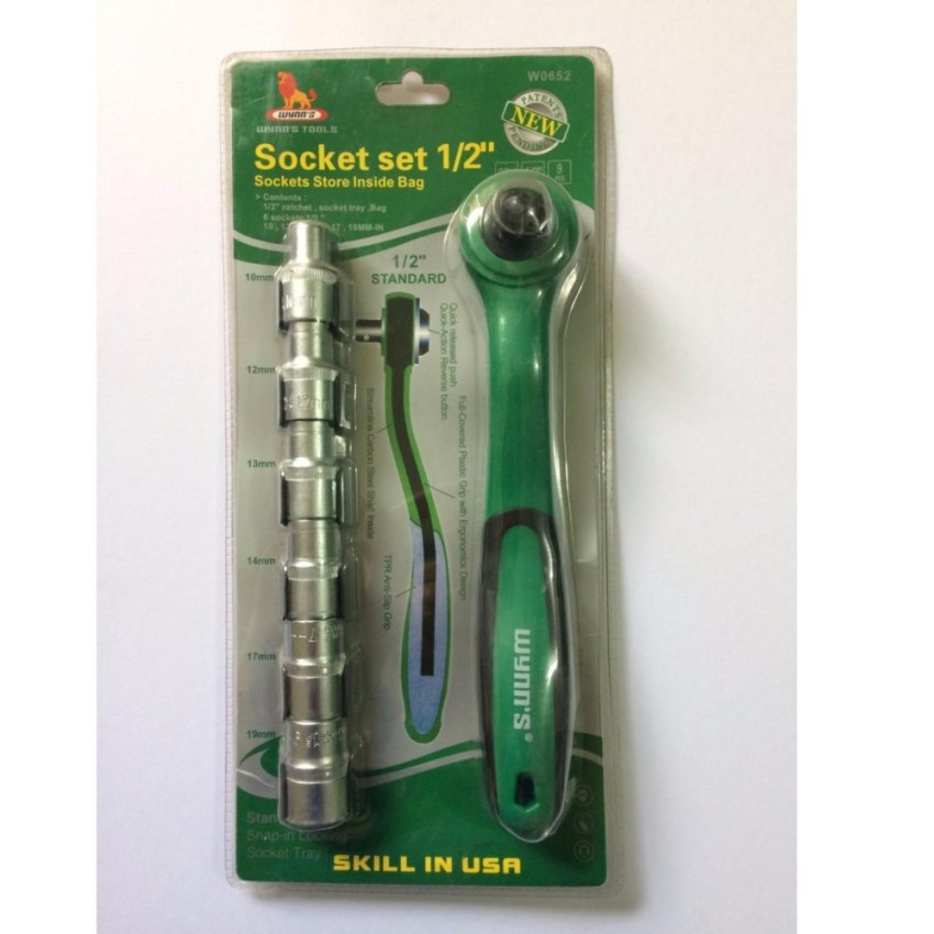 WYNN'S SOCKET SET 1/2 DRV W/ RACHET HANDLE (W0652) | Shopee Philippines