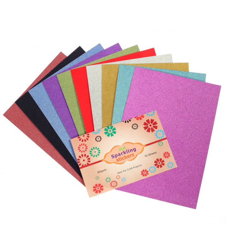 Glitter Sticker Paper Plain (Sparkling, Glitter Paper, Art Craft ...