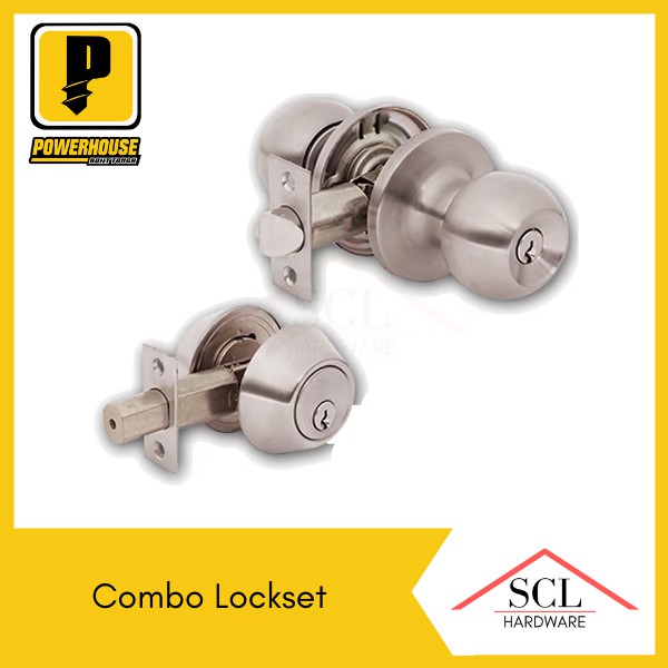 POWERHOUSE Combo Lockset (Single Deadbolt + Cylindrical Lockset ...