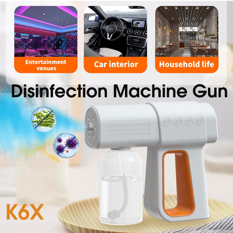 K6x Wireless Disinfection Machine Gun Blue Light Sprayer Rechargeable ...
