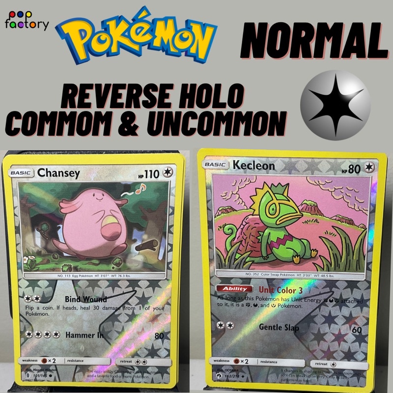 NORMAL Type REVERSE HOLO COMMON/UNCOMMON Pokemon TCG Cards | Shopee ...