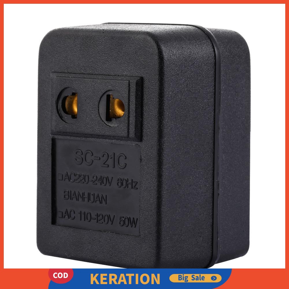 50W US Plug AC Power 220V-240V to 110V-120V 50/60Hz Voltage Converter ...