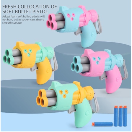 Sponge Suction Cup Soft Bullet Gun Toy Continuous Shooting Revolver Toy ...