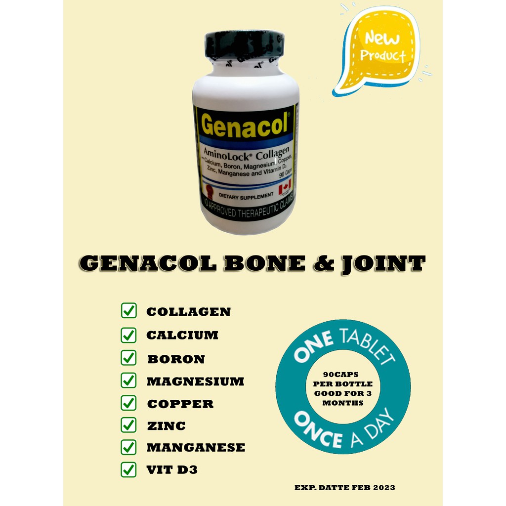 Genacol BONE & JOINT (Calcium, Boron, Magnesium, Copper, Zinc and Vit ...