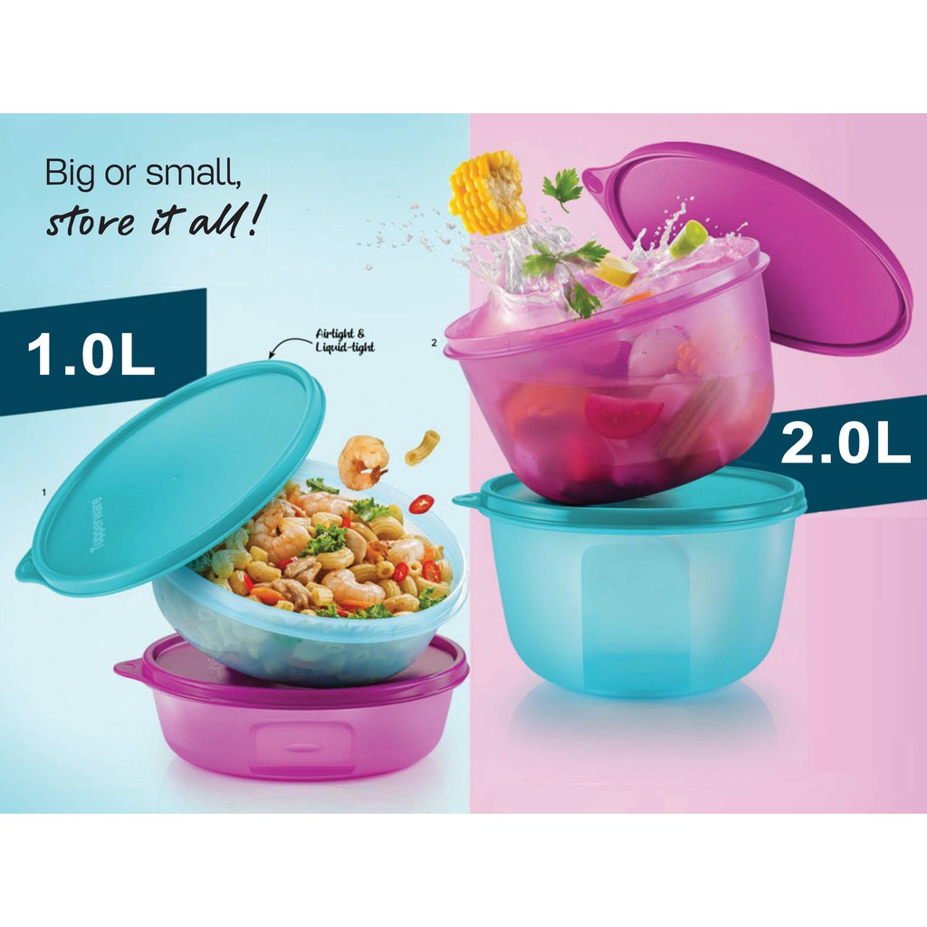 Tupperware Modular Bowl (2) 1L/2L | Shopee Philippines