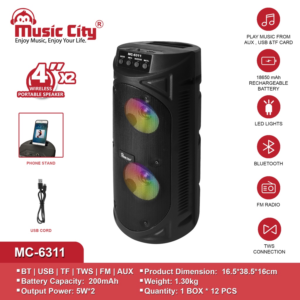 Bluetooth Speaker Smart Remote Controller USB TSW Mic Aux KTV Karaoke ...