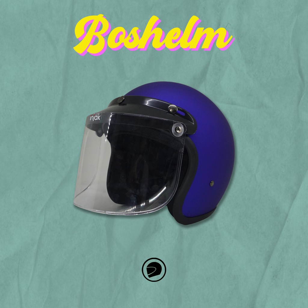 Bogo Retro Helmet Blue Doff Navy Helmet Sni Sni Retro Sni Helmet ...