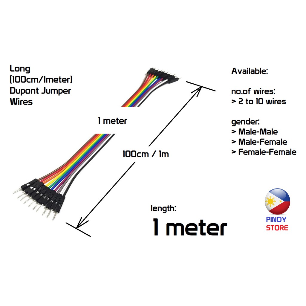 Long 1 Meter 100cm Jumper Connecting Wires Dupont Header For Arduino