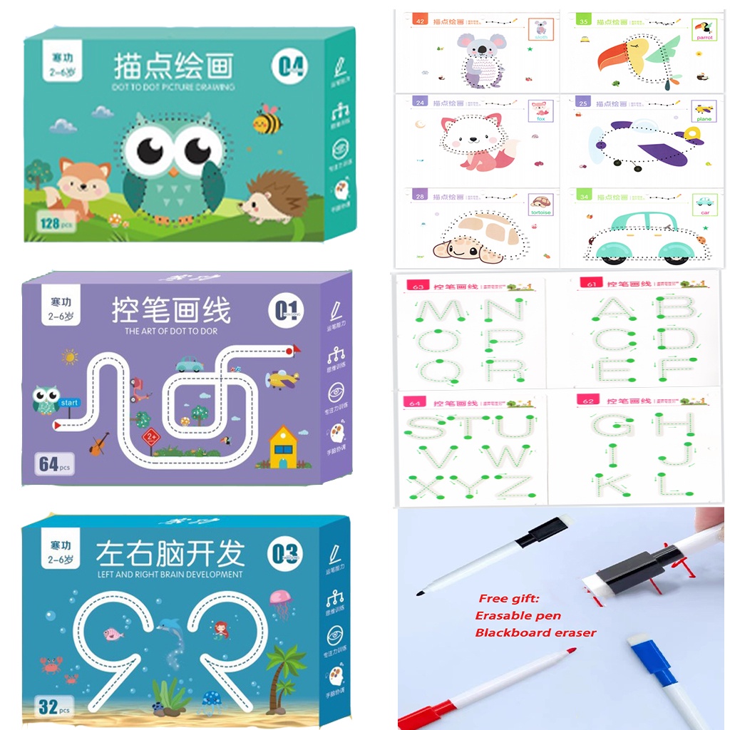 Writing Drawing Pencil Book Set Coloring Learning Draw Books for Kids ...